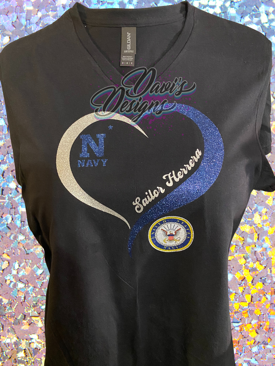 Navy Heart (Personalized) – Davi's Designs